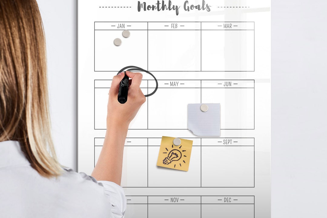 Monthly Goals Magnetic Board, Timetable, Gray Memo Board, to Do List ...