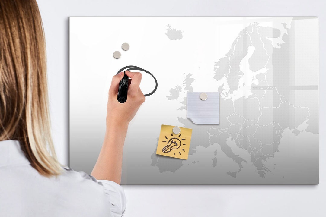 Map of Europe Magnetic Board, Places Visited Map, Gray Travel Tracker ...