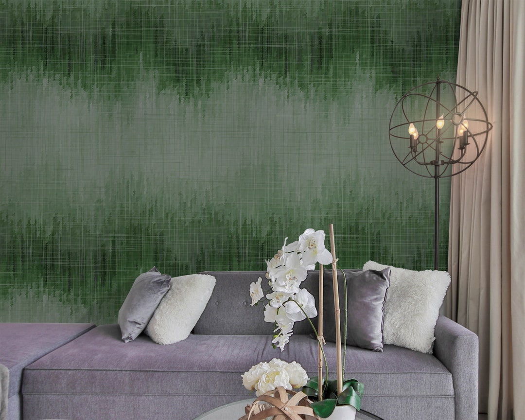 Wall Covering, Irregular Shades of Green Wallpaper, Green Wallpaper ...