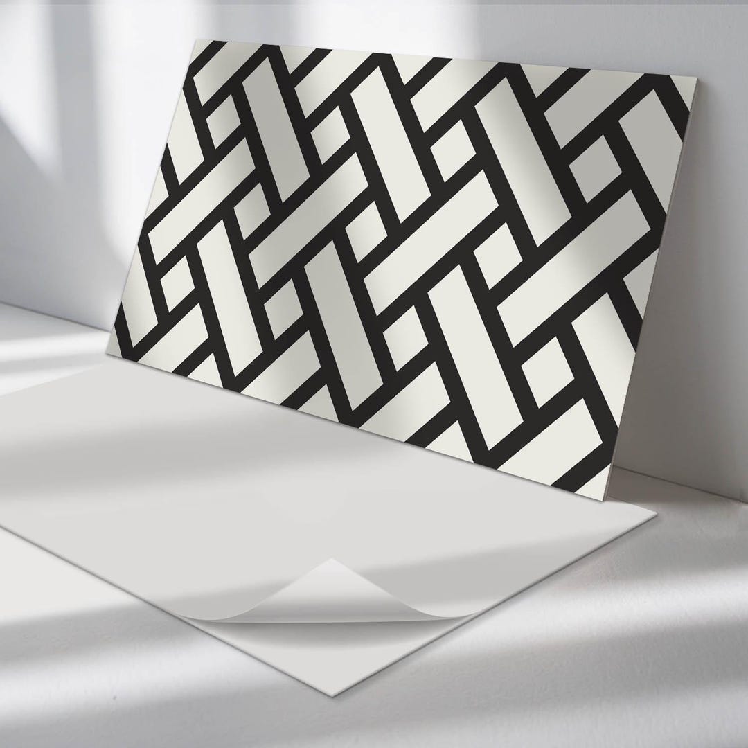 Geometric Panel Stickers, Black Self Adhesive Panels, Backsplash Panel ...