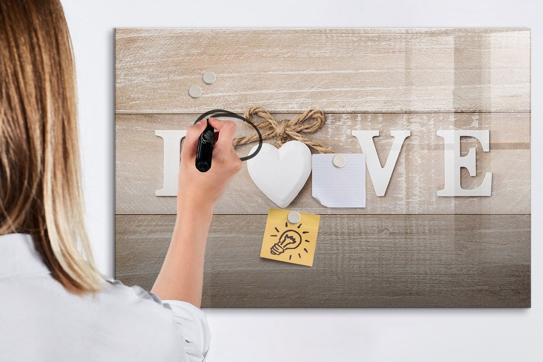 Inscription Love Magnetic Board, Wall Organizer, Multicolour Mood Board ...