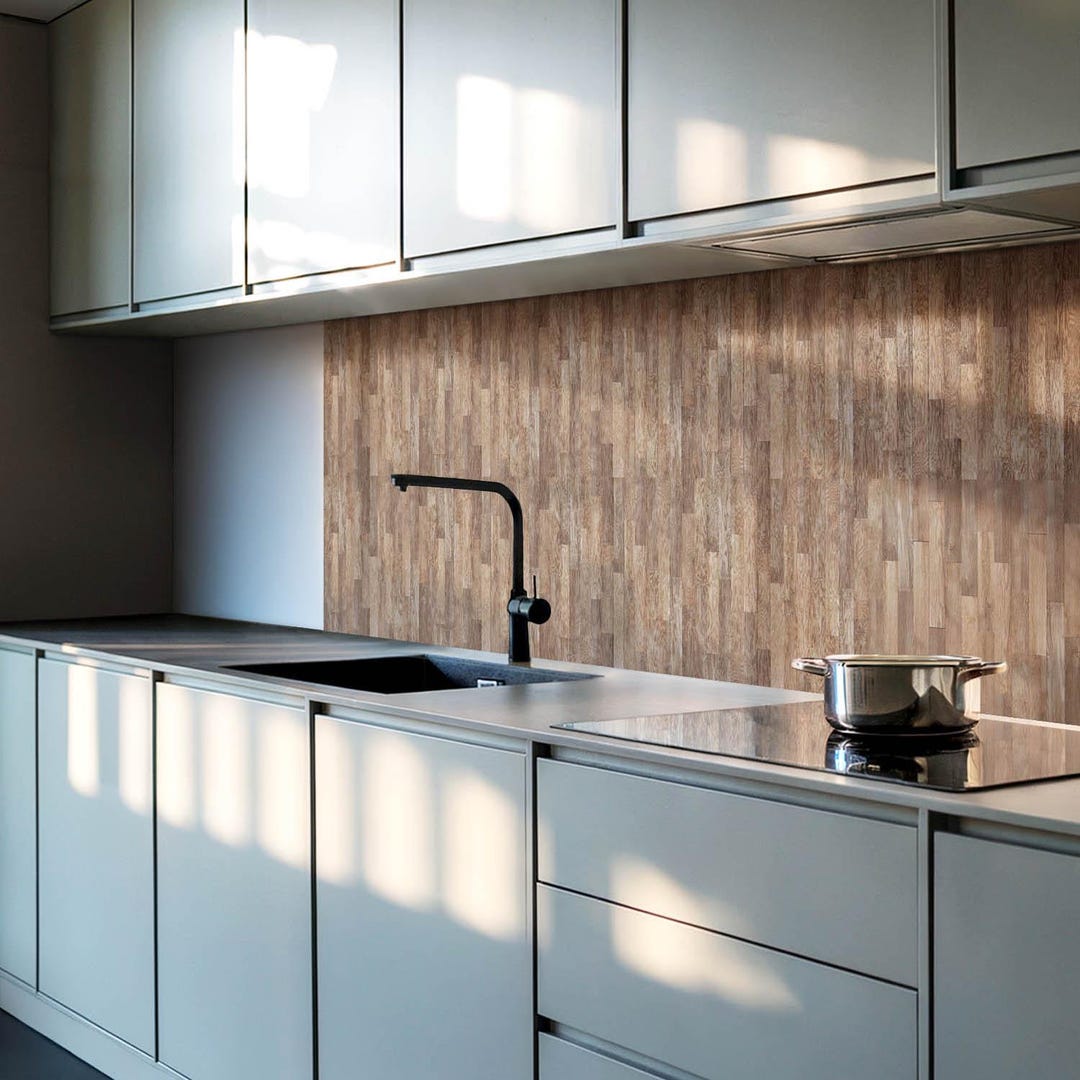 Floorboard Pattern PVC Wall Tiles, Brown Tile Stickers, Self Adhesive ...