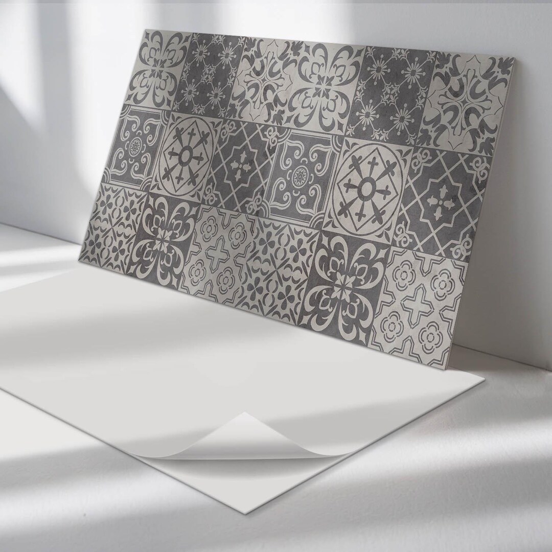 Tiles in a 3x3 Layout Panel Stickers, Gray Self Adhesive Panels ...