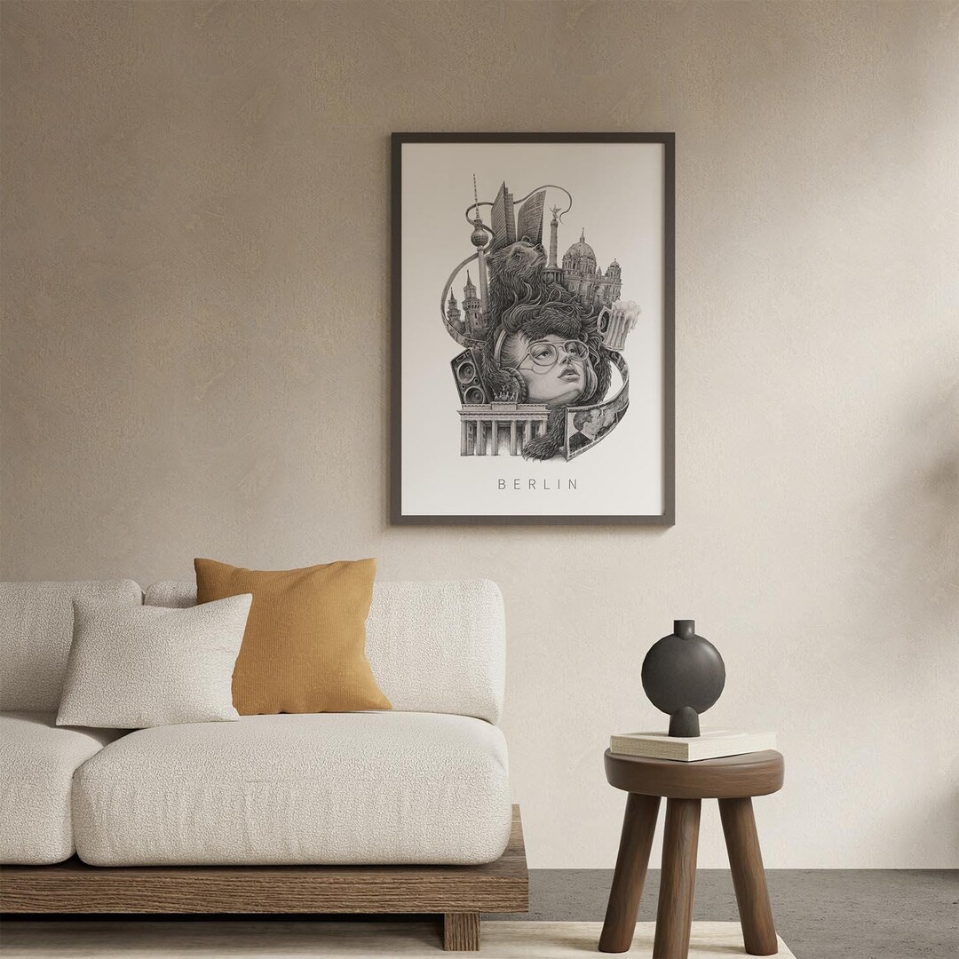 Black and White Berlin City Art Frame, Berlin City Wall Art, Wall Art ...