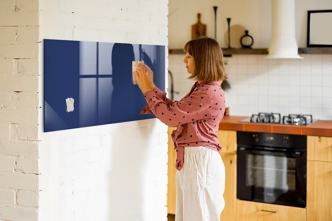 Blue Color Magnetic Board, to Do List for Wall, Navy Message Board ...