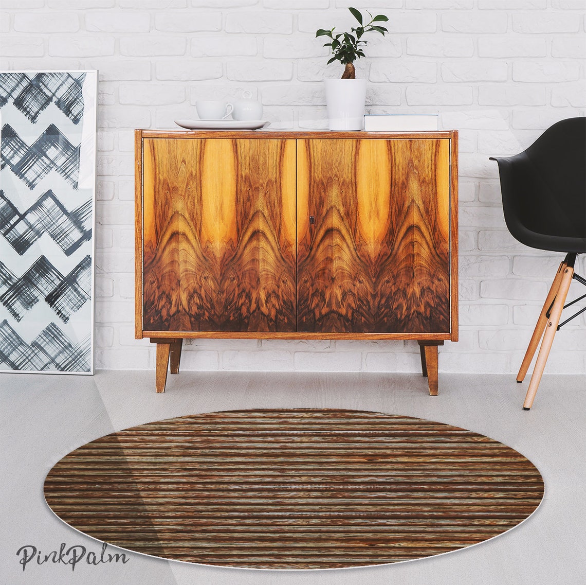 Rupea Round Vinyl PVC Mat, Vinyl Flooring, PVC Doormat, Designed Vinyl ...