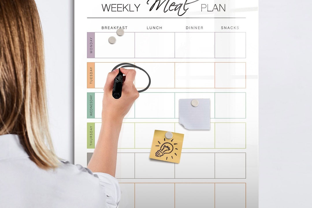 Weekly Meal Plan Magnetic Board, Timetable, Multicolour Memo Board, to ...