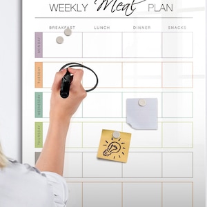 Weekly Meal Plan Magnetic Board, Timetable, Multicolour Memo Board, to ...