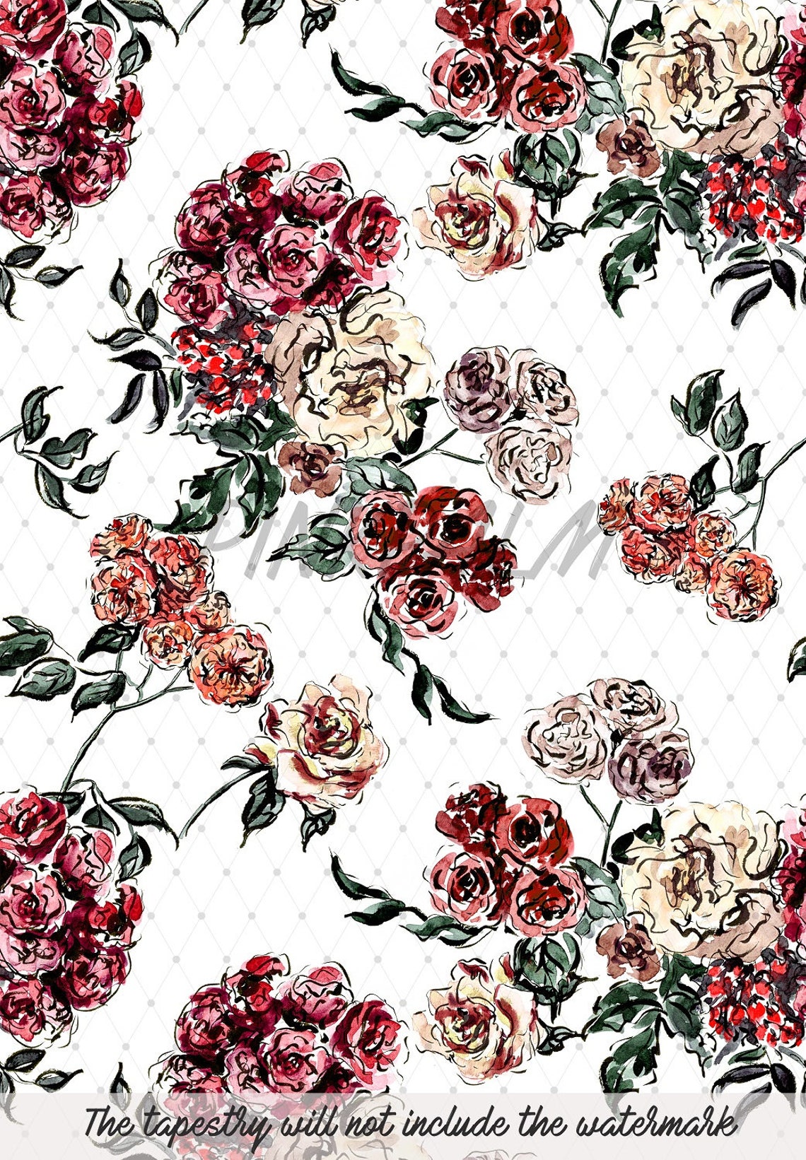 Romantic Roses - Wall Tapestry - Tapestry - Wall Hangings - Wanderlust ...