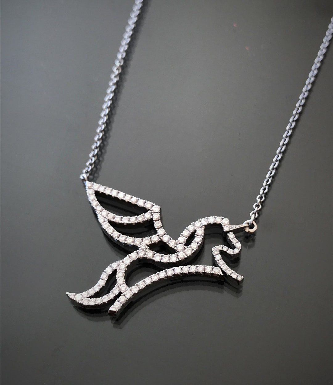 Magical 18K Gold Diamond Unicorn Necklace – Dainty Mythical Unicorn ...