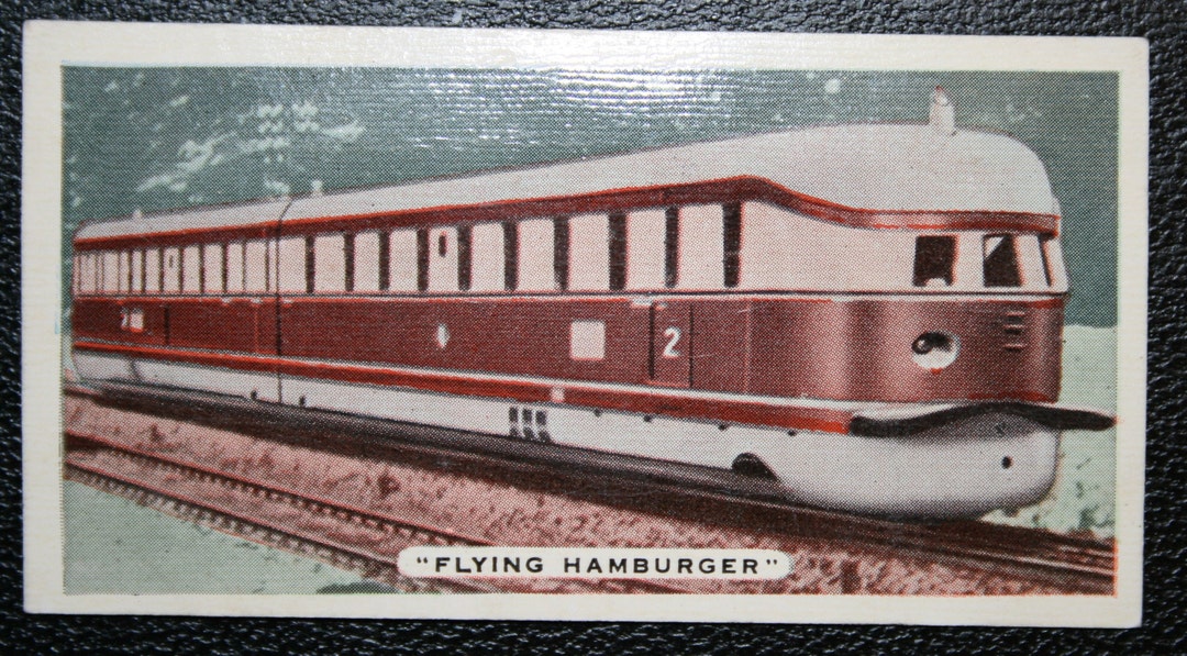 Vintage Railway Card Flying Hamburger German Diesel Express Train ...