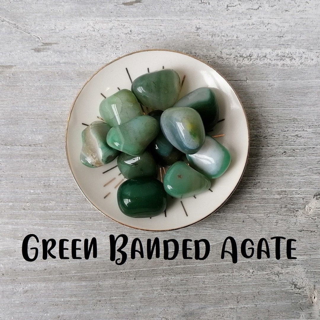 Green Banded Agate Tumbled Stone Tumbled Stones tumbled - Etsy