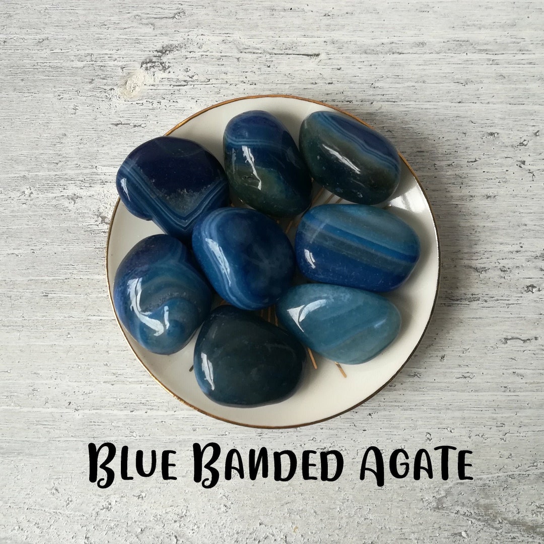 Blue Banded Agate Tumbled Stone Tumbled Stones Tumblestone Tumbled ...