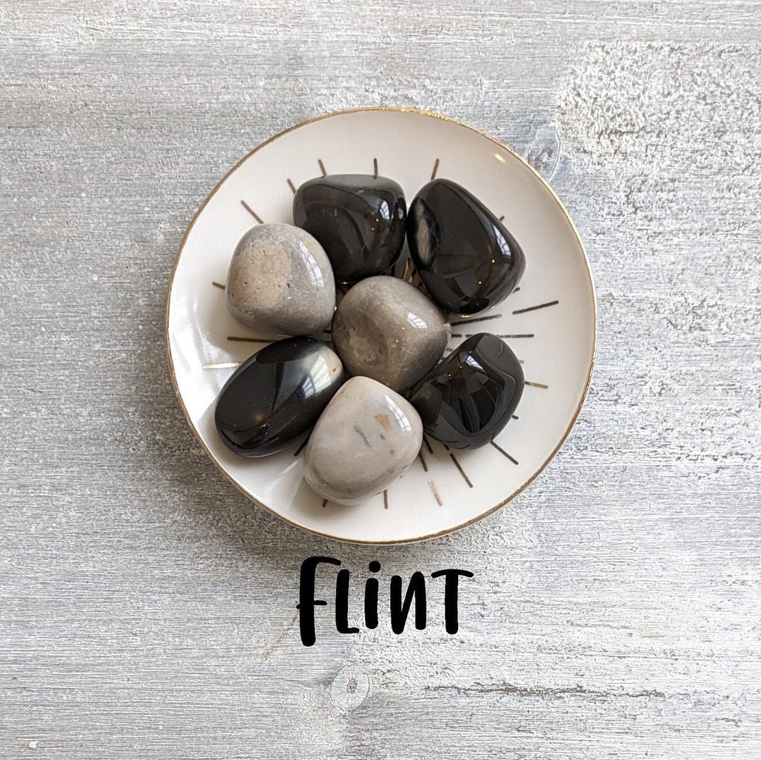 Flint Tumbled Stone Flint Tumblestone Rare Crystals Healing Crystal ...