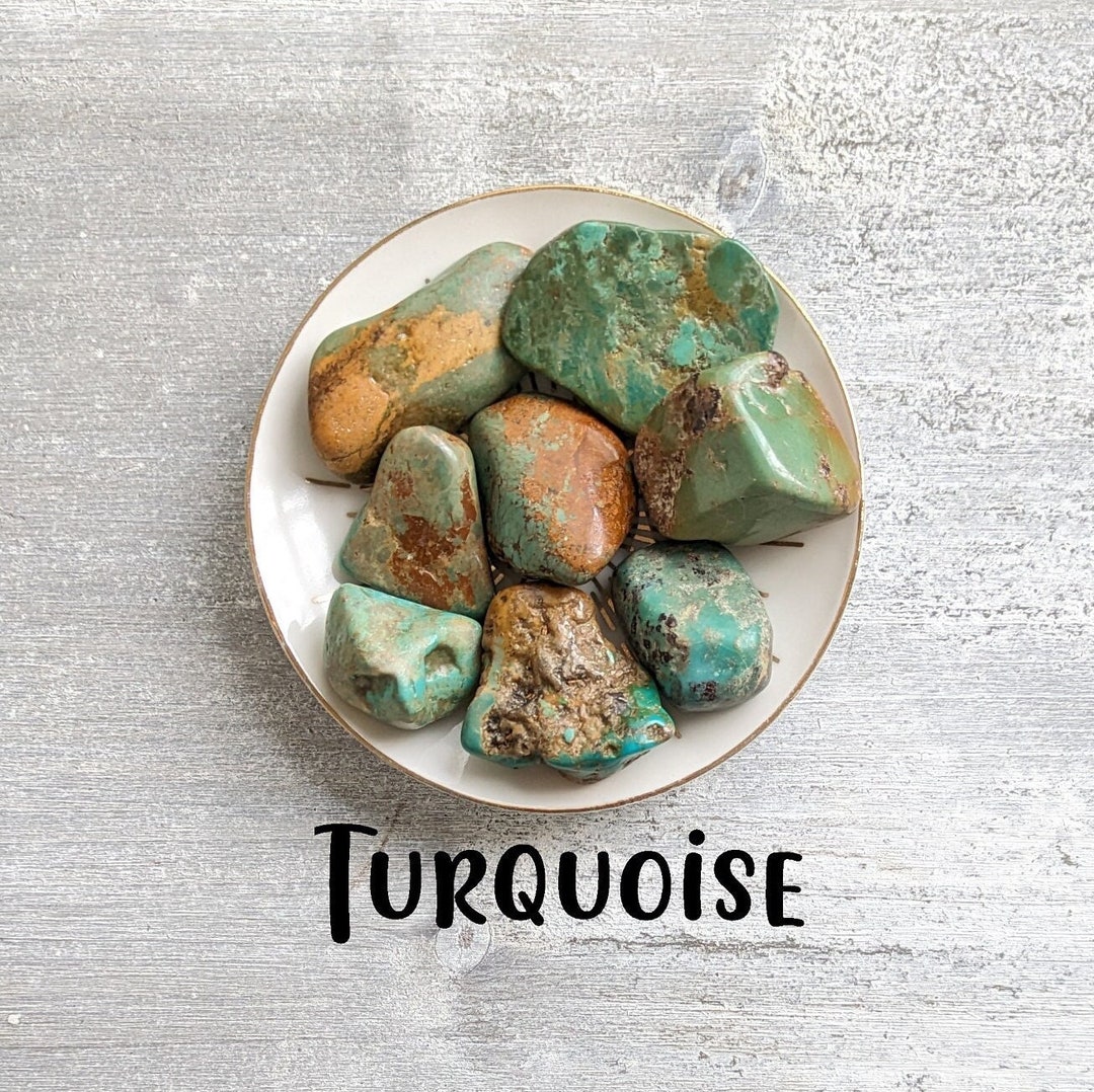 Genuine Turquoise Tumbled Stone Polished Crystals Genuine Turquoise ...