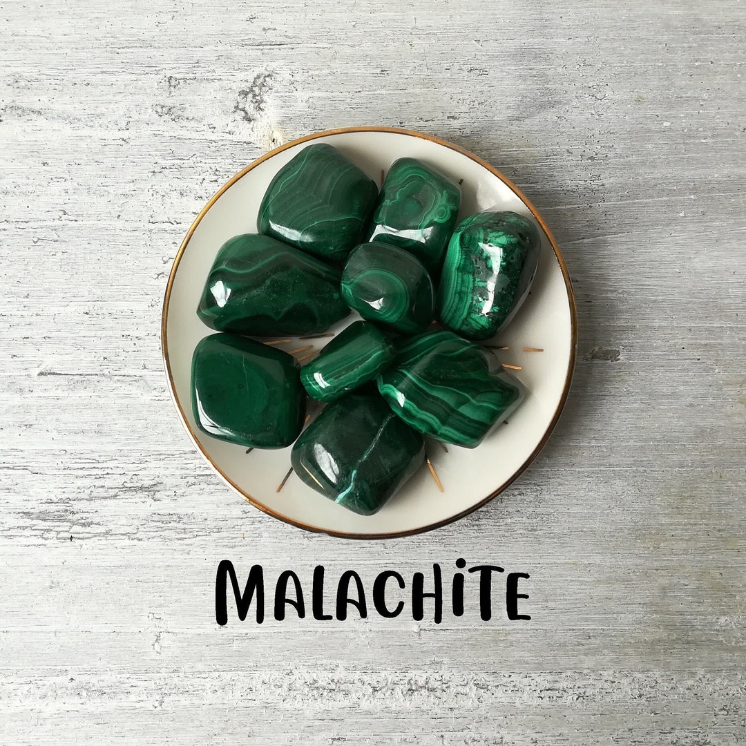 Malachite Tumbled Stone Tumbled Stones Tumblestone Tumbled Gemstone ...