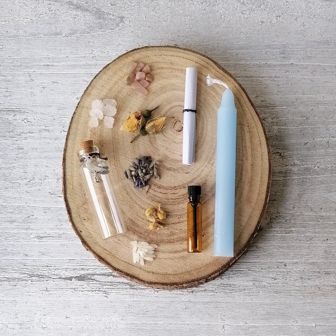 Spell Bottle Anxiety Relief Herbal Apothecary Witches Crystal Bottles ...