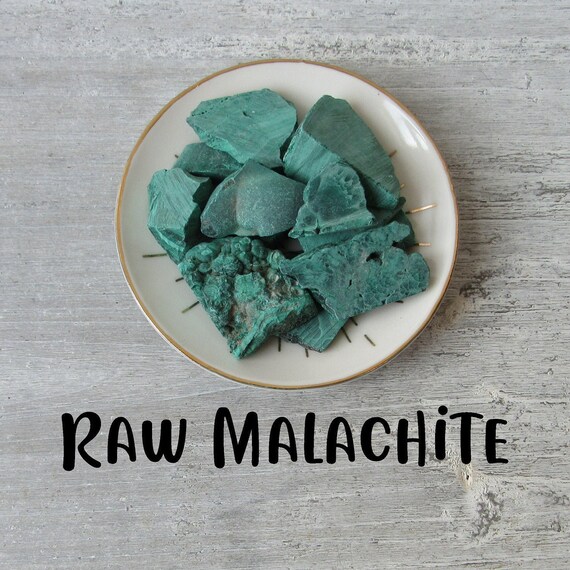Raw Sliced Malachite Rough Crystals Natural Crystals Raw | Etsy