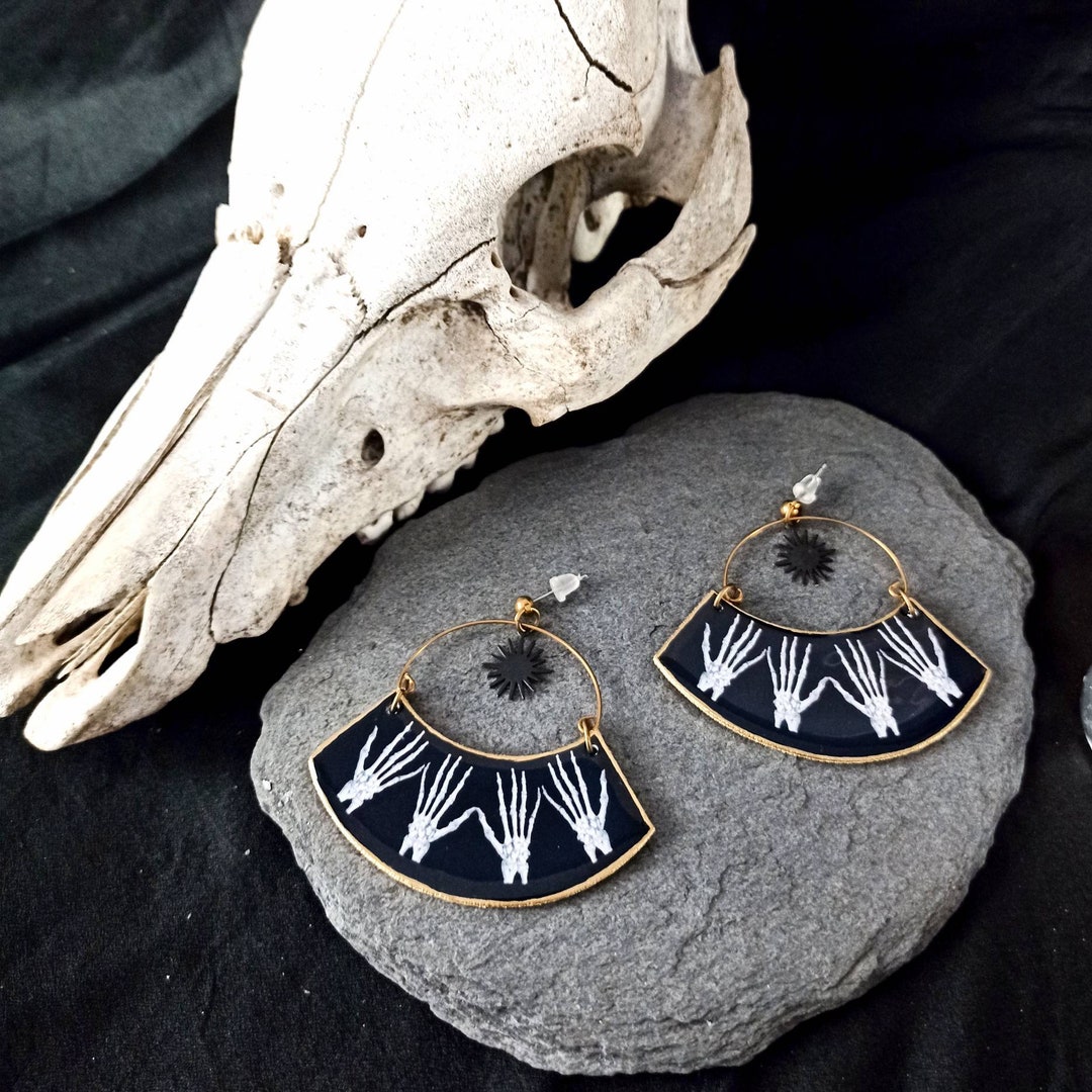 Skeleton Hands Earrings, Halloween Earrings, Day of the Dead Earrings ...