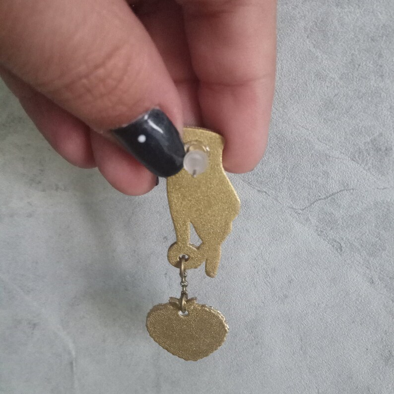 Stranger Earrings Eye Earrings Drop Hand Earrings Heart | Etsy