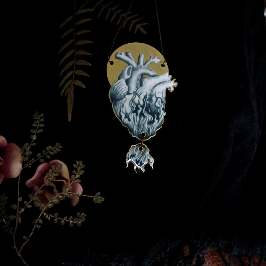 Burning Love Anatomical Heart Necklace, Oblivion Love Necklace, Burning ...