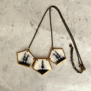 Modern Jewelry, Forest Necklace, Nature Jewelry, Illustrated Necklace ...