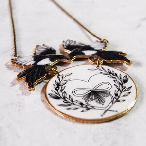 Magpie Witch Necklace Magpies Love Heart Birds Flyingsacred | Etsy