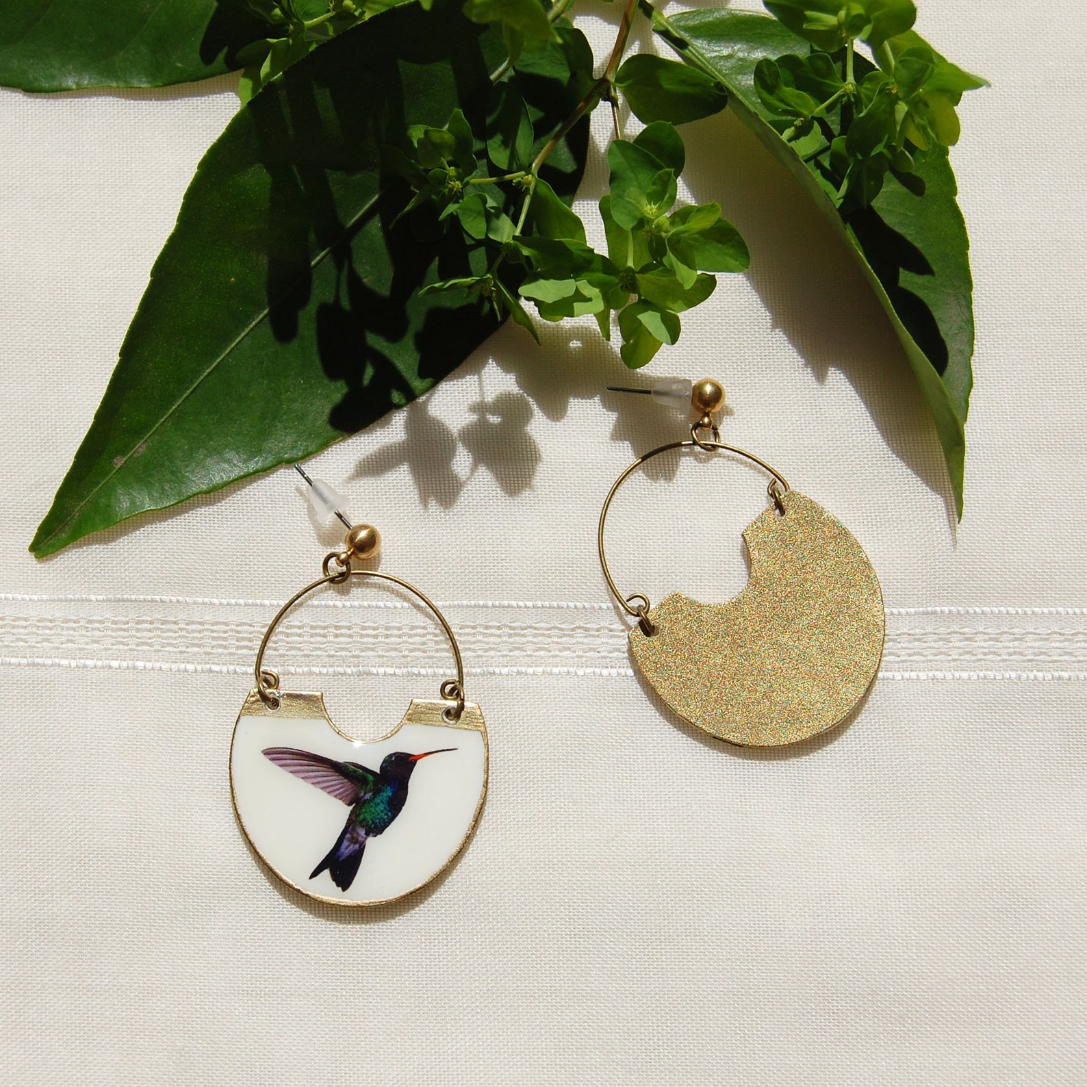 Hummingbird Hoop Earrings Nature Earrings Bird Lovers | Etsy