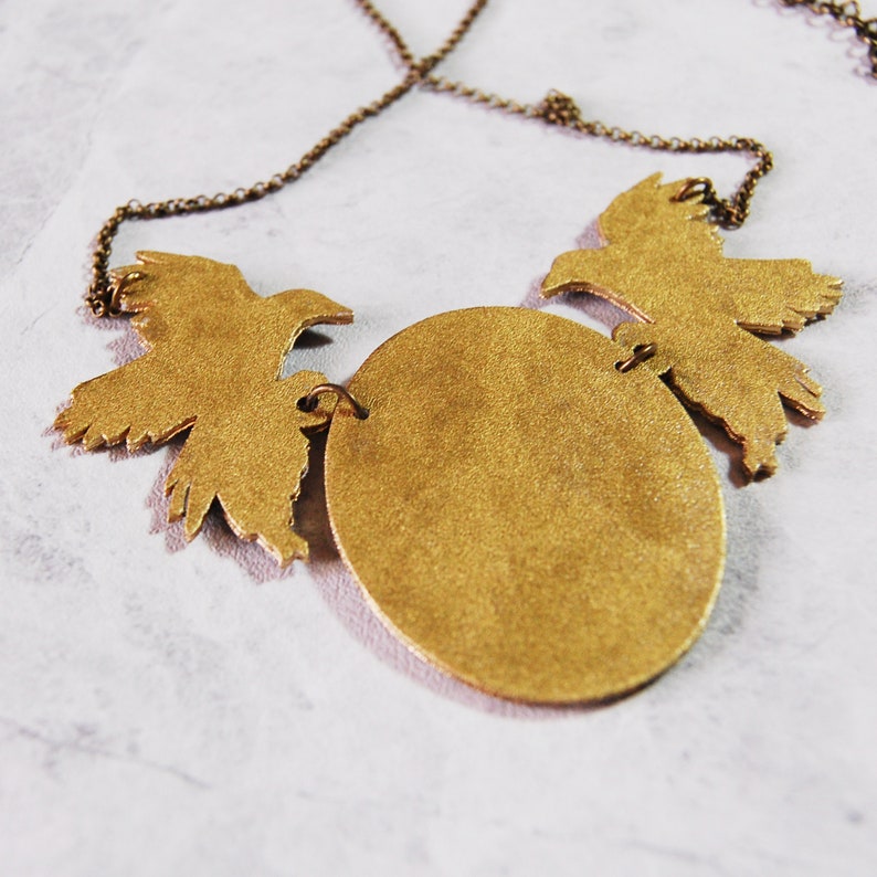 Magpie Heart Thief Jewelry Bird Necklace Crystal Heart | Etsy