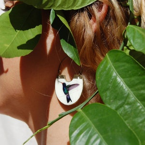 Hummingbird Hoop Earrings, Nature Earrings, Bird Lovers Earrings, Wood ...