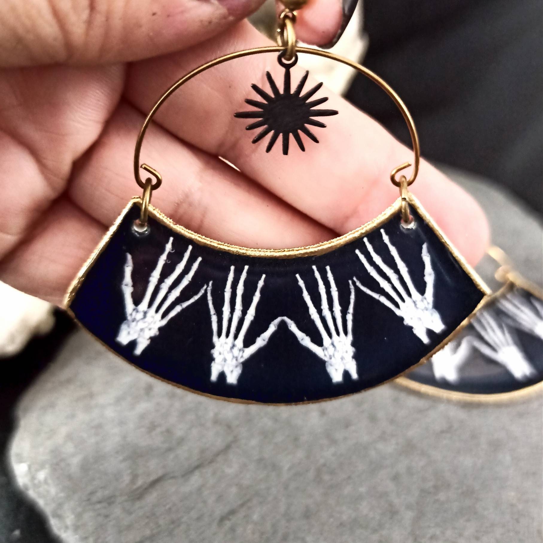 Skeleton Hands Earrings, Halloween Earrings, Day of the Dead Earrings ...
