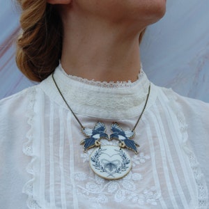 Magpie Witch Necklace Magpies Love Heart Birds Flyingsacred | Etsy