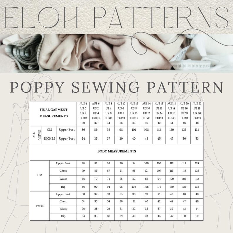 ELOH Poppy Sewing Pattern - Etsy