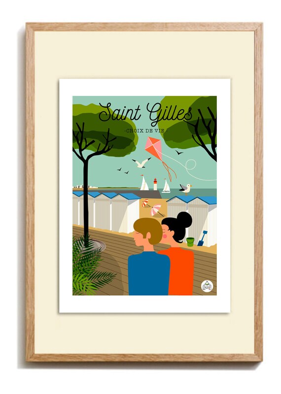 Affiche SAINT GILLES Croix de Vie 30x40cm. Série | Etsy