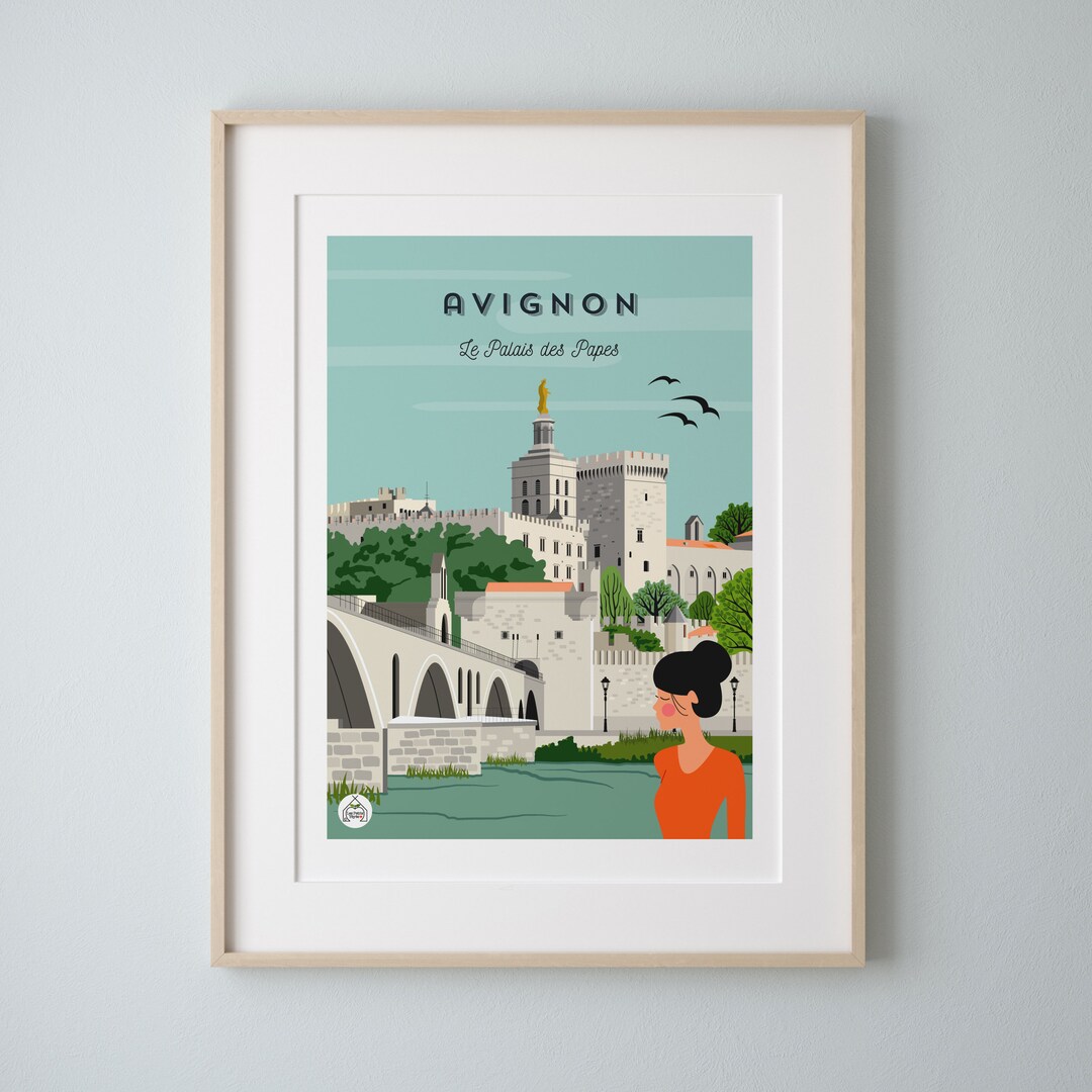 Avignon Vintage 30x40cm Poster Le Palais Des Papes/series Douce France - Etsy