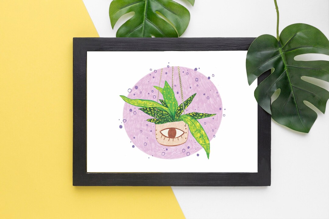 Croton, Digital Drawing, A4 A5 Print Botanical Houseplant, Plant Home ...