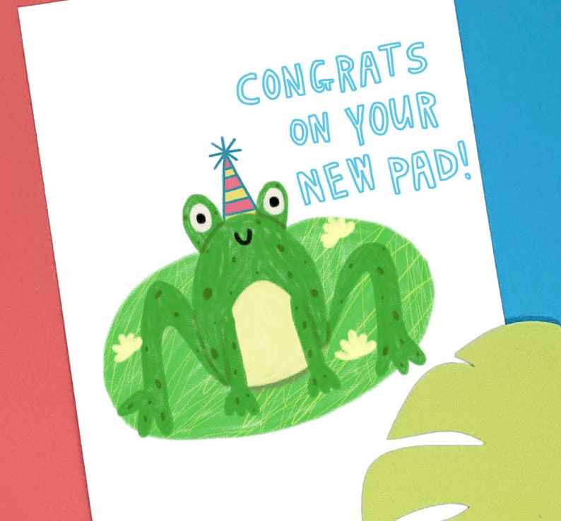 Congrats on Your New Pad New Home Congratulations Frog - Etsy