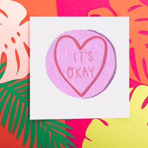 Inspirational Quote It's Okay Greeting Card Mental | Etsy