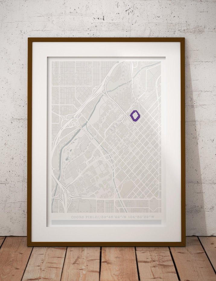Coors Field Stadium Map - Coors Field - Map Art - Map - Colorado ...