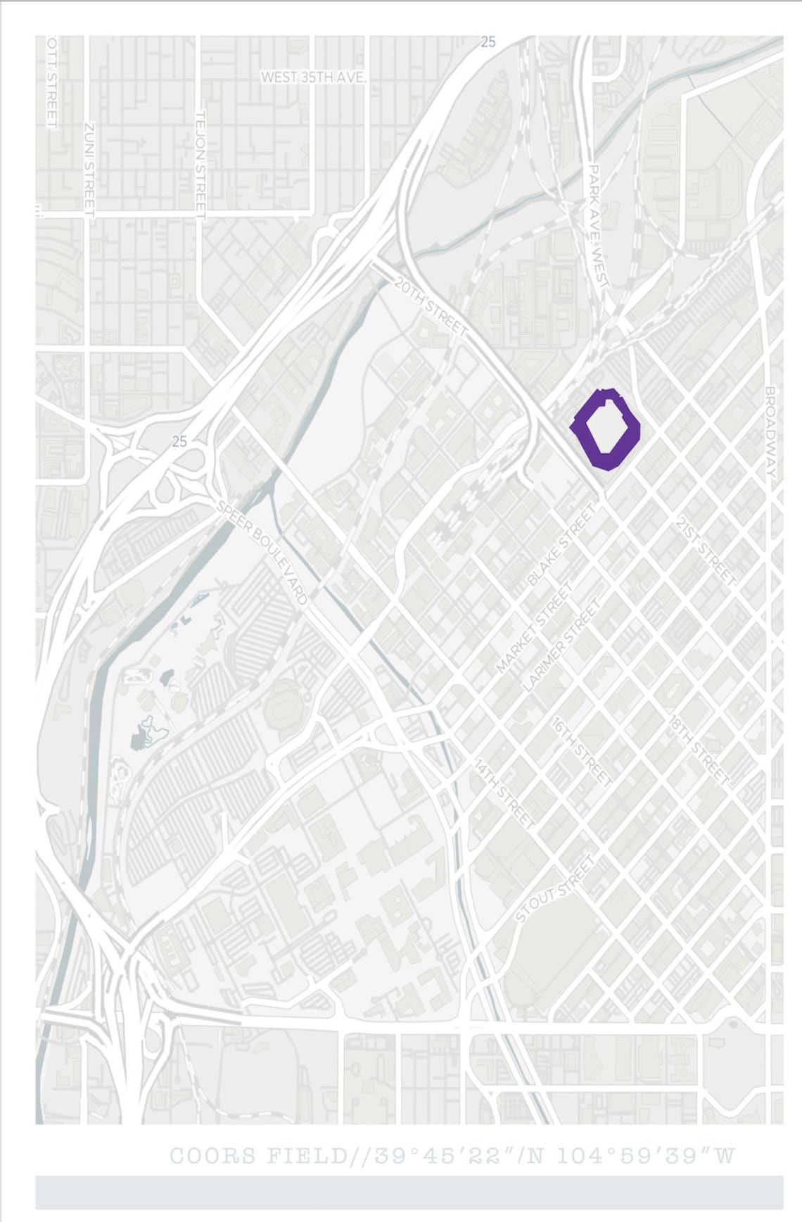Coors Field Stadium Map - Coors Field - Map Art - Map - Colorado ...
