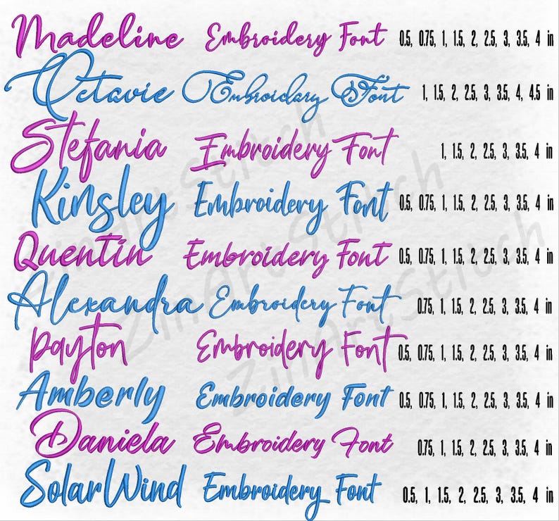 10 Best Sellers Embroidery Fonts, Embroidery Fonts Pack, Instant ...