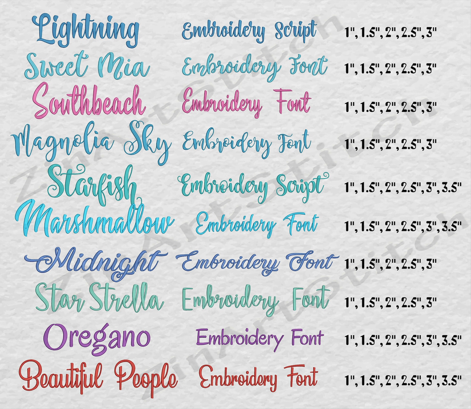 Bundle 10 Best Sellers Embroidery Fonts Embroidery Fonts Pack - Etsy