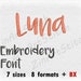 Luna Embroidery Font Machine Embroidery Design Alphabet | Etsy