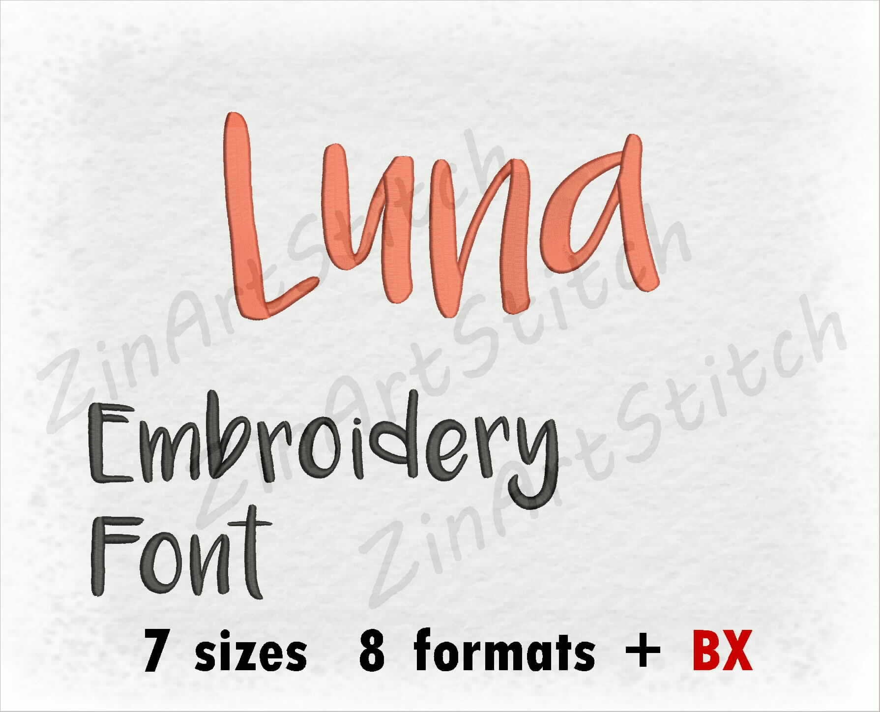 Luna Embroidery Font Machine Embroidery Design Alphabet - Etsy
