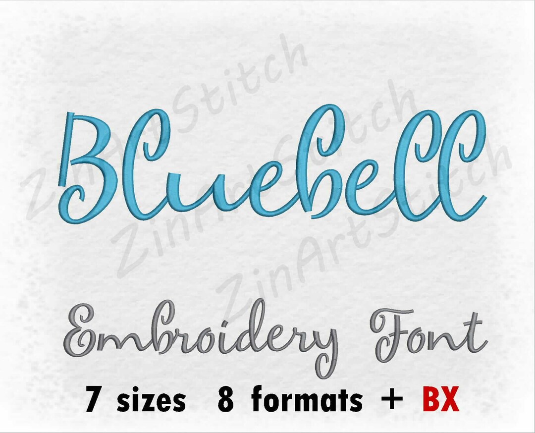 Bluebell Embroidery Font Machine Embroidery Design Instant Download ...