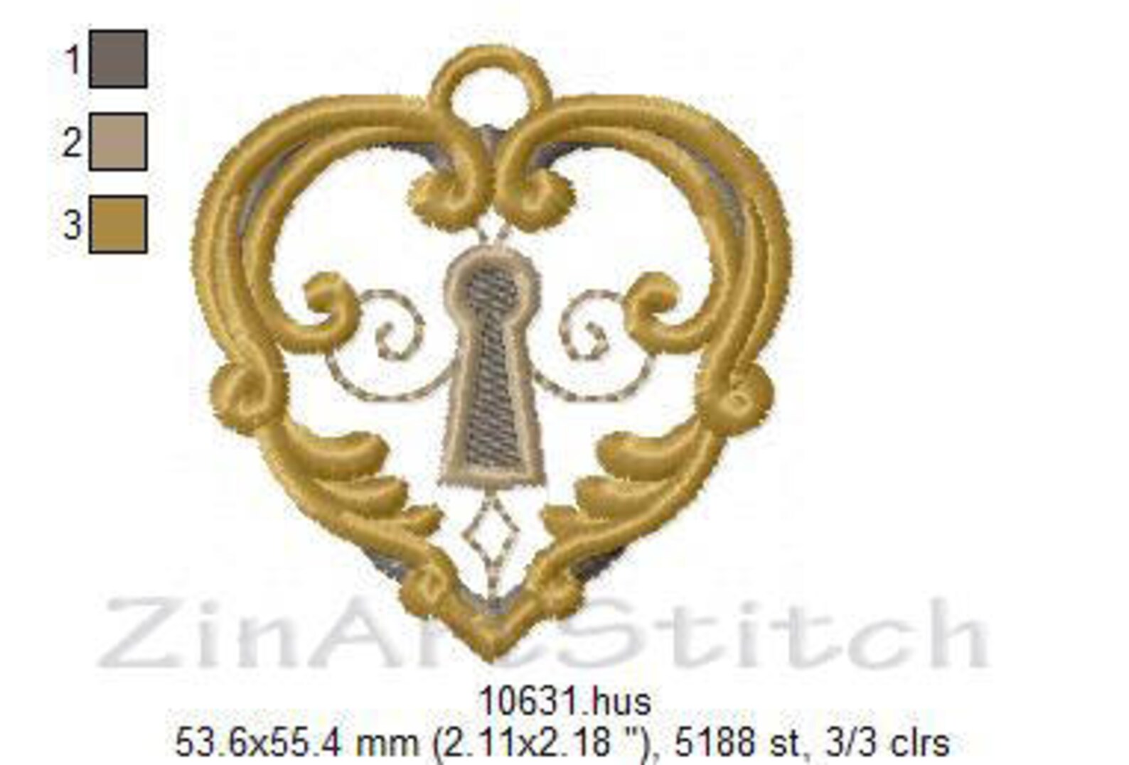 Vintage Keyhole Machine Embroidery Design Instant Download - Etsy