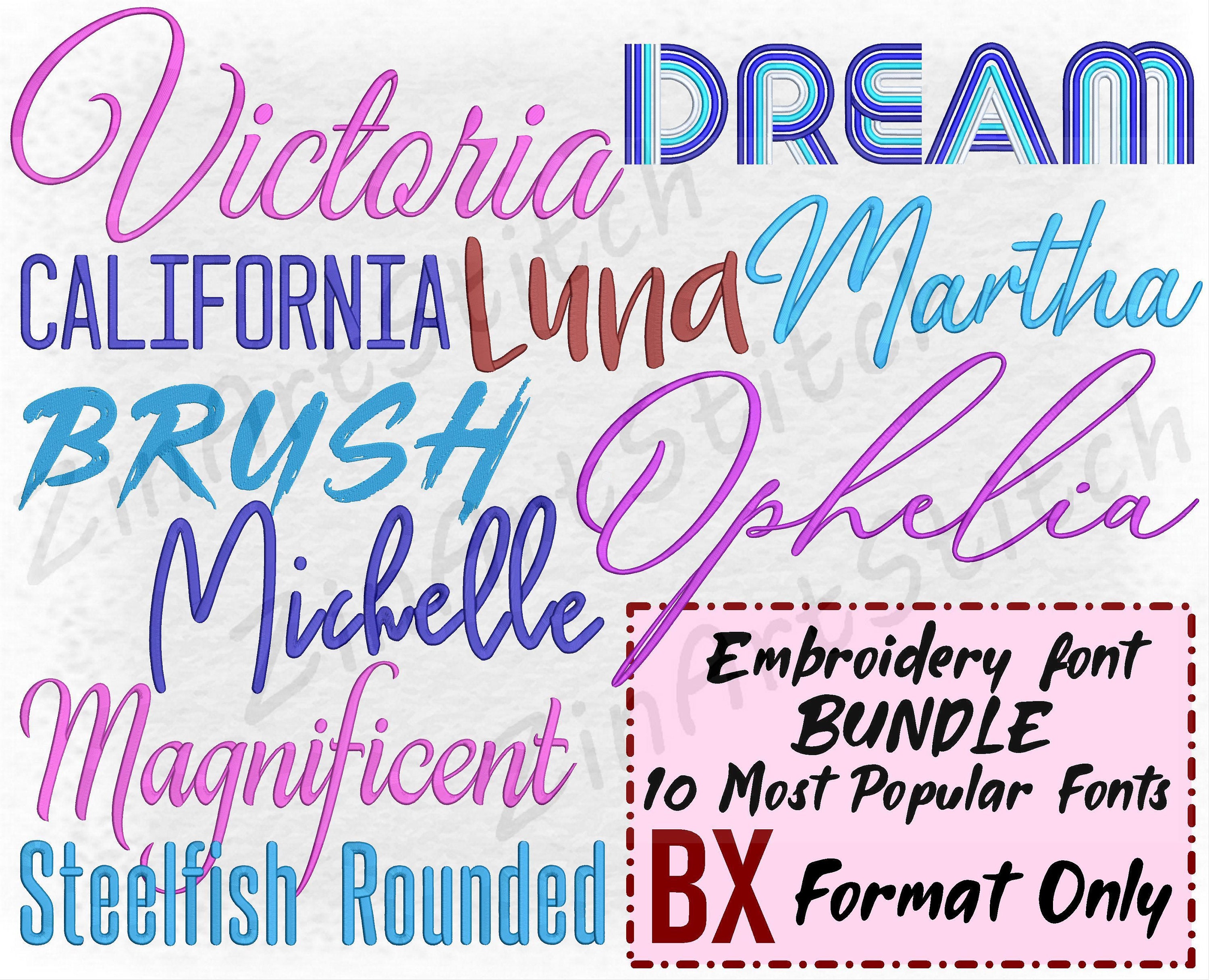 Bundle 10 Best Sellers Embroidery Fonts Embroidery Fonts Pack - Etsy
