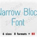 Narrow Block Font Machine Embroidery Design Instant Download Monogram ...
