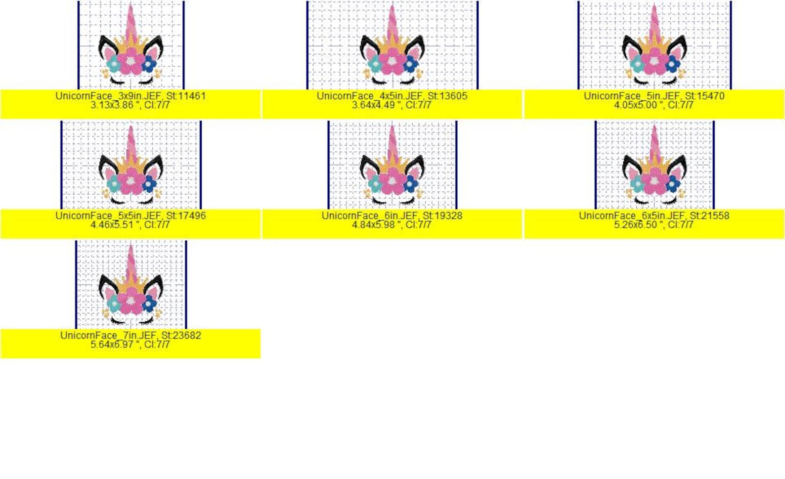 Unicorn Embroidery Design Unicorn Face Design Girly Unicorn - Etsy