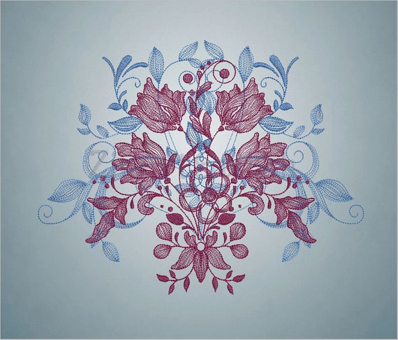 Flowers File Download Floral Machine Embroidery Machine | Etsy